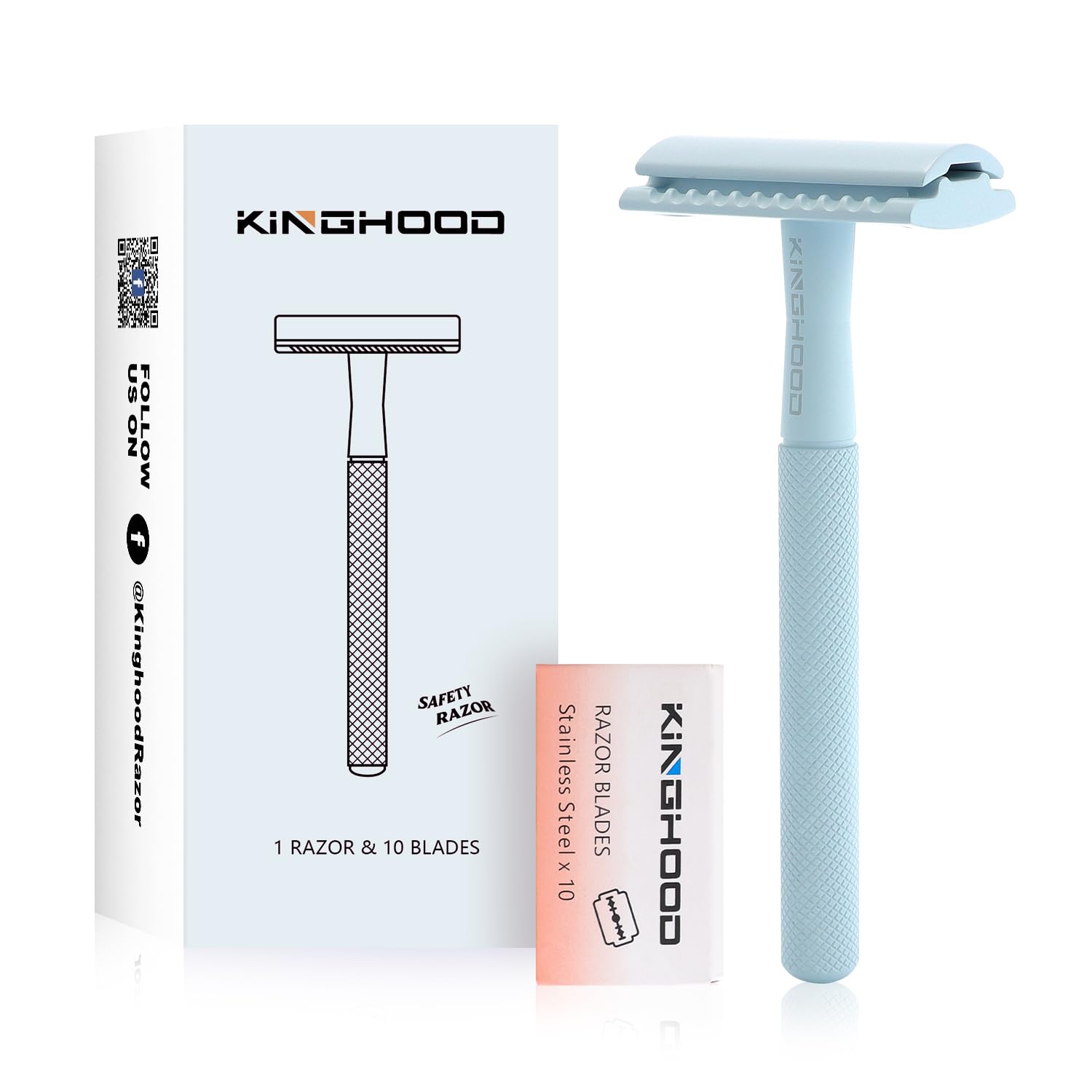 Brass Safety Razor with 10 Blades,One Blade Razor Reusable Razor Eco ...