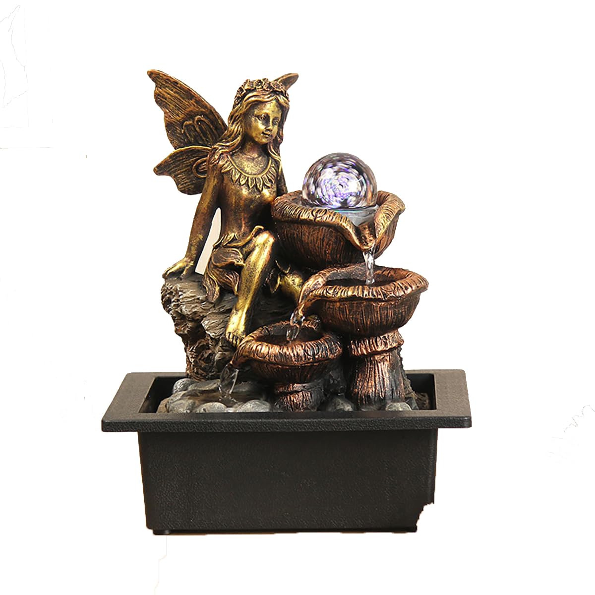 Amazon.com: Tabletop Water Fountain Angel Statue Fountain Indoor 3 ...