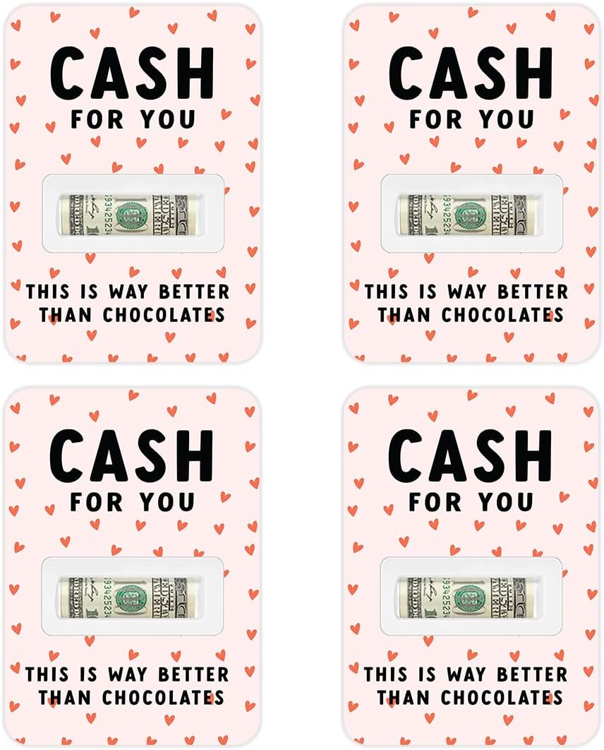 Amazon.com: Andaz Press 4 Pack Valentines Money Holder Gifts, Valentine ...