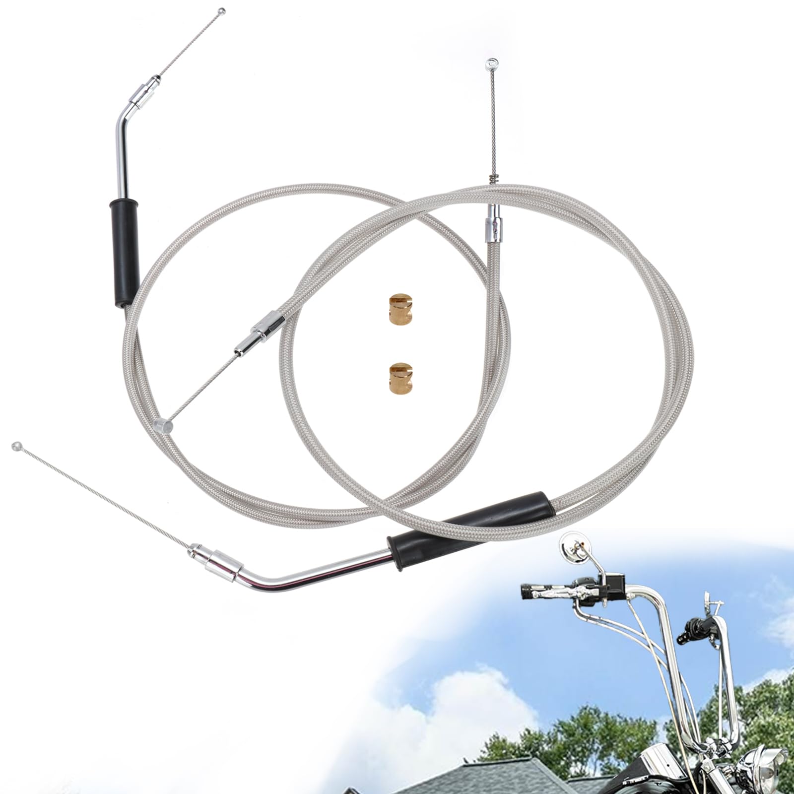 Amazon.com: TIGERSGATE 44" Stainless Steel Braided Extended Throttle ...