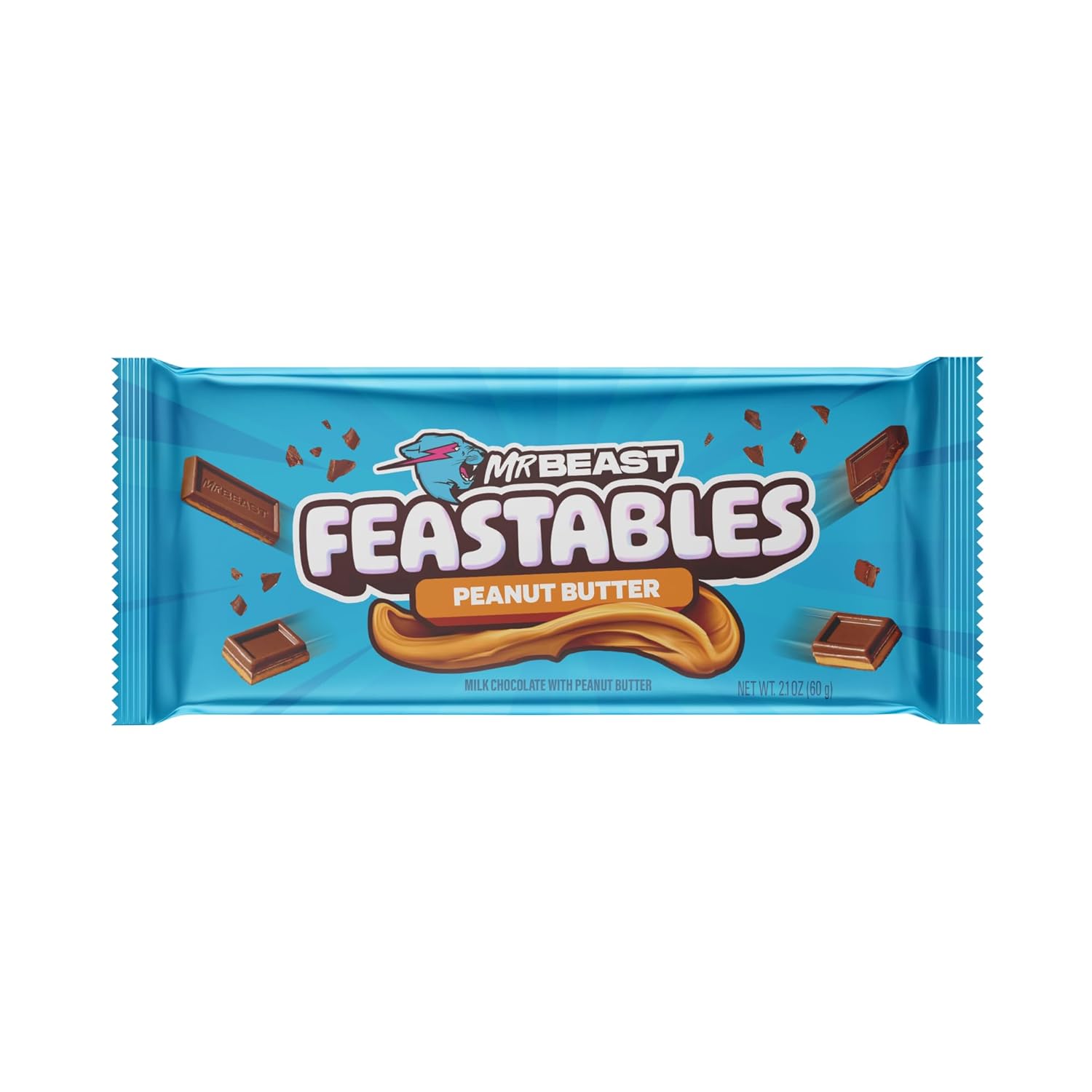 Amazon.com : Feastables by MrBeast Peanut Butter Milk Chocolate KING ...