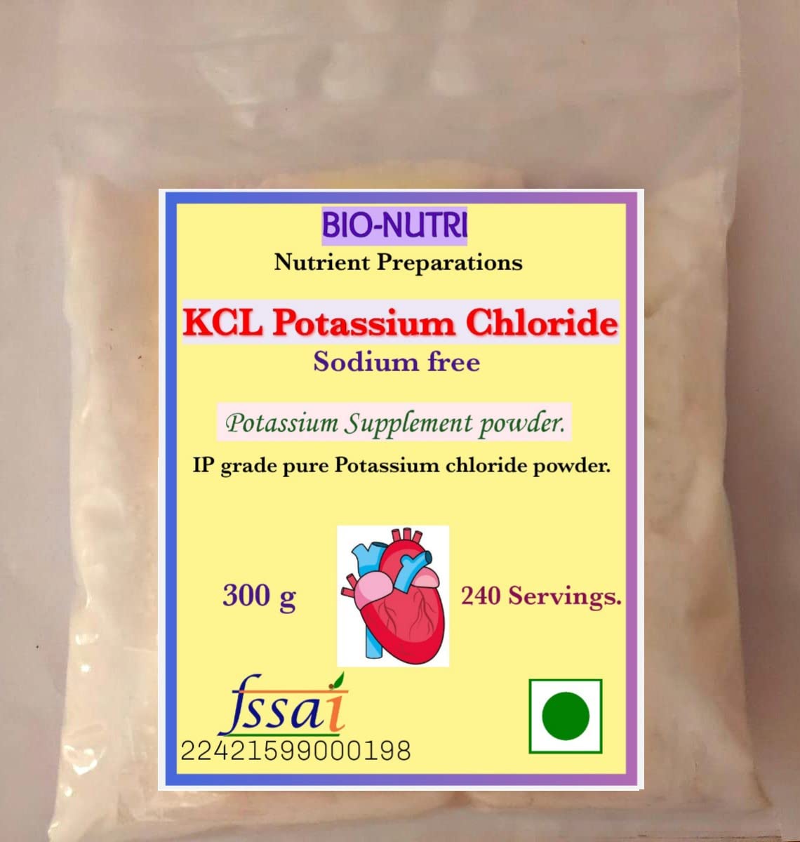 BIO-NUTRI KCL POTASSIUM CHLORIDE - sodium free - Potassium supplement ...