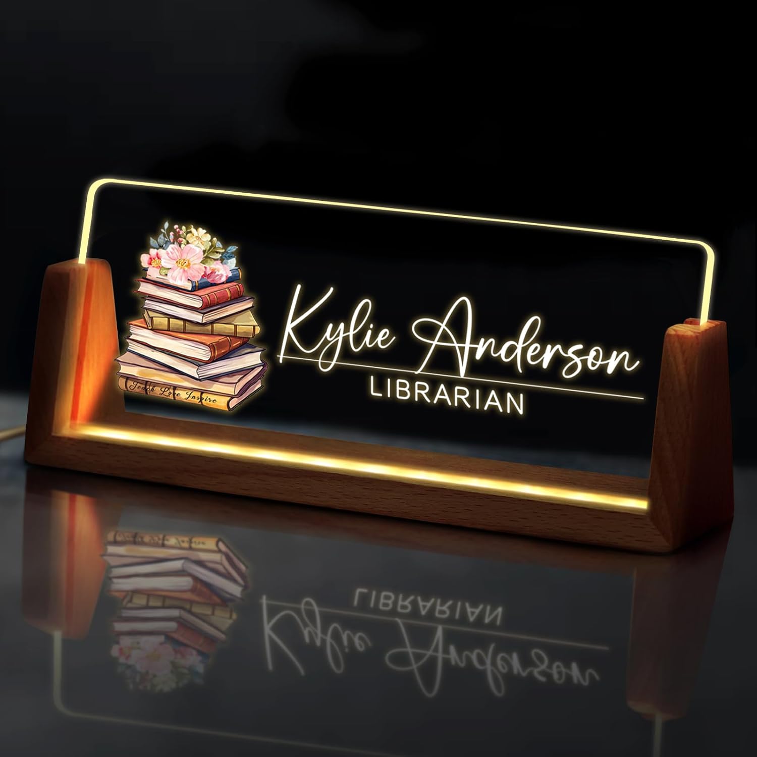 Amazon.com: Custom Light Up Name Plate for Desk, Desk Name Plate ...