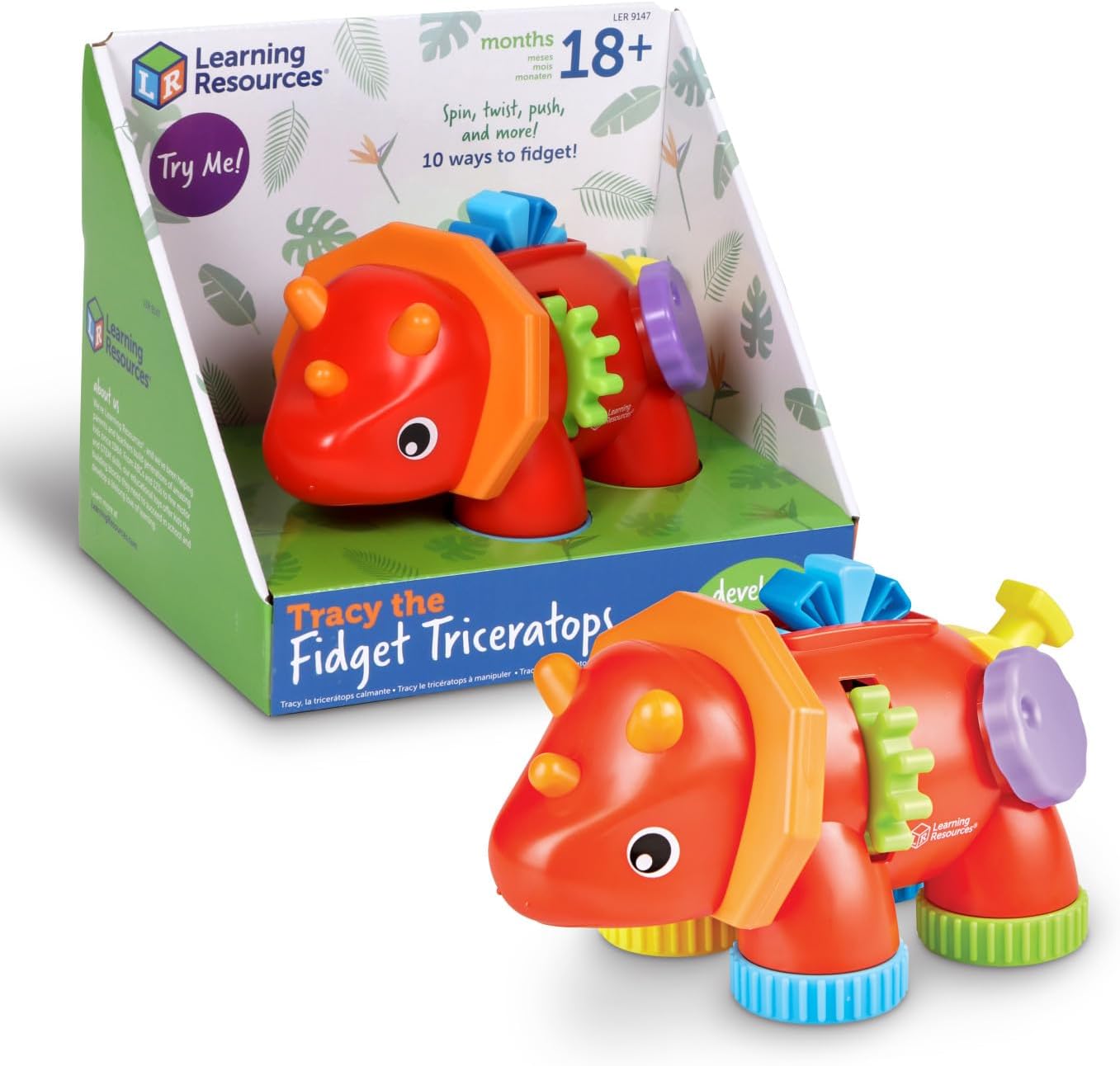 Learning Resources Tracy The Fidget Triceratops,1 Piece, Ages 18 ...