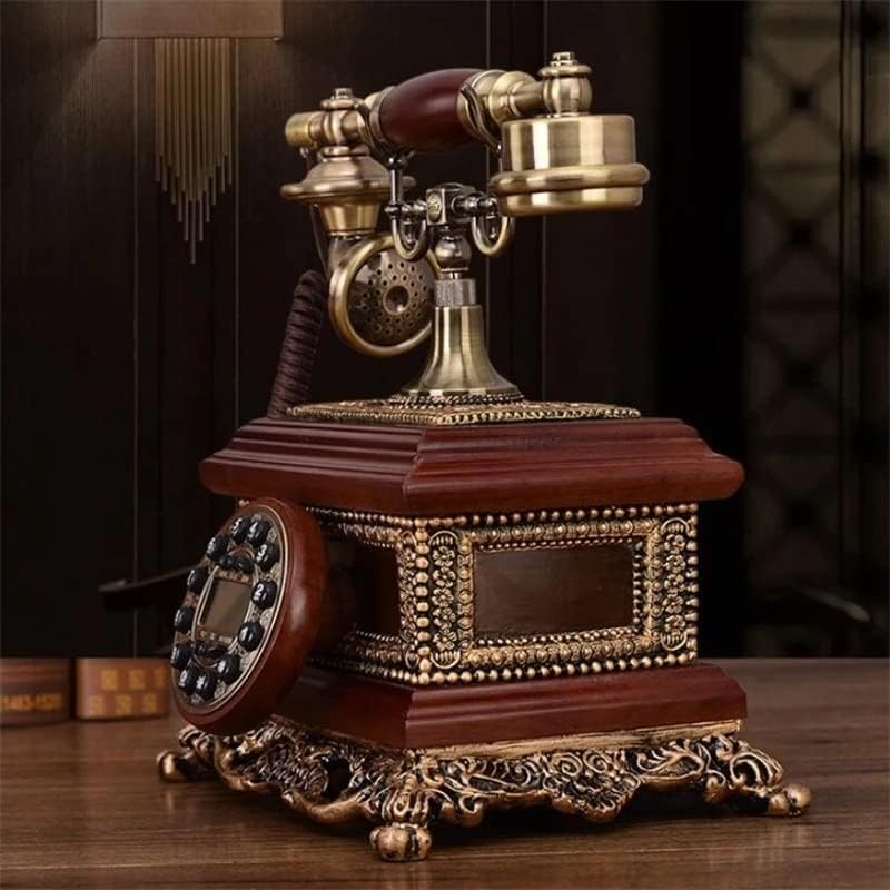 ZSEDP - Teléfono fijo rectangular para el hogar, madera maciza, luz de ...