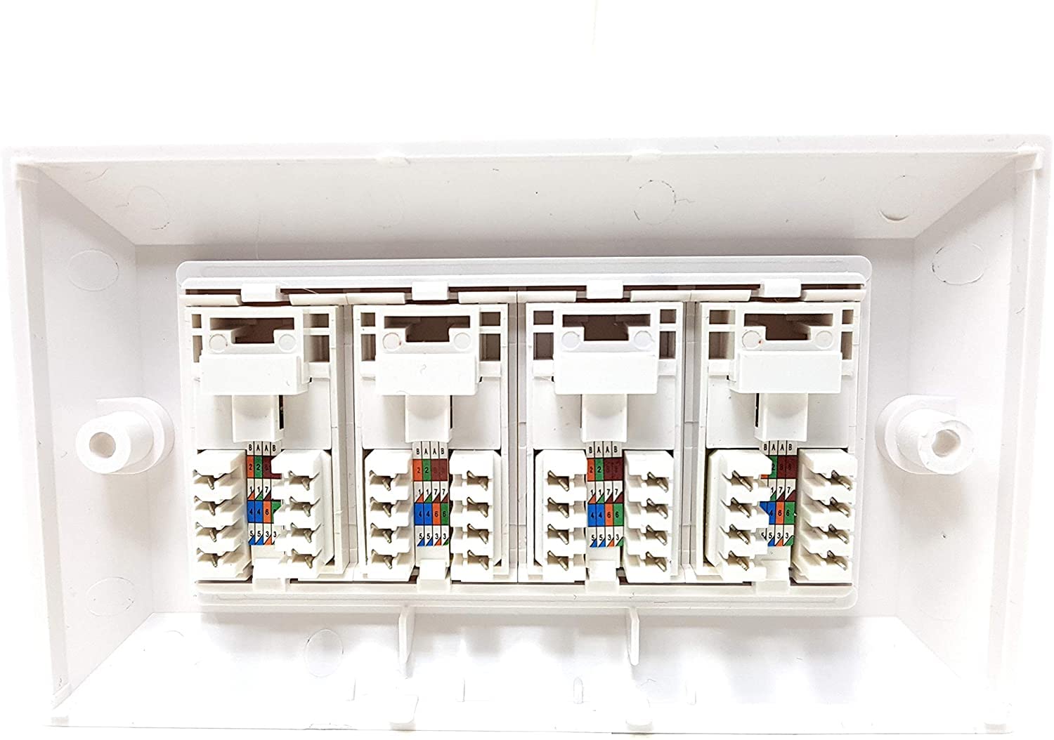 Ethernet Faceplate Single 1 Port Double 2 Way Quad 4 Way Rj45 Socket Wall Plate For Ethernet