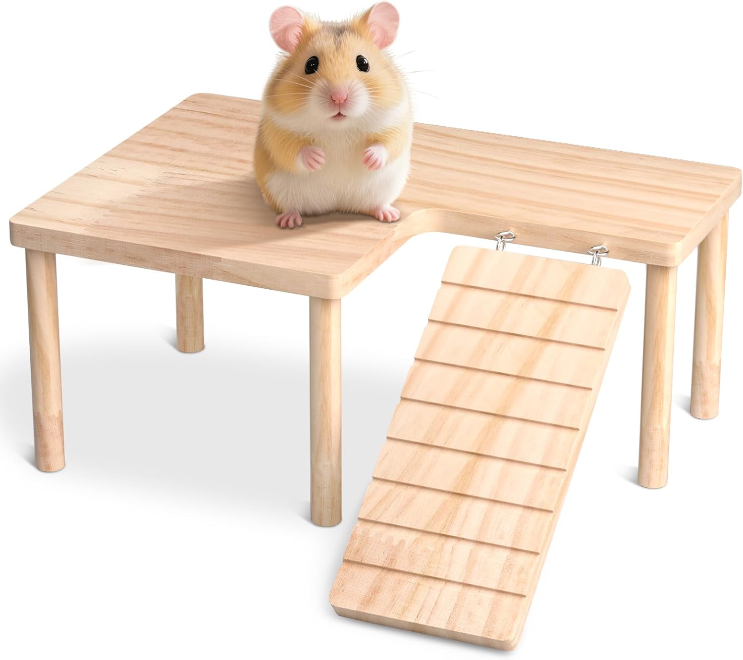 Amazon.com : Wanocean Wooden Hamster Platform with Hamster Climbing ...