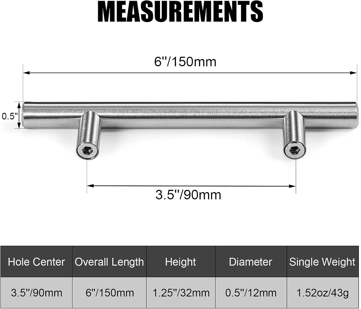 Buy CZC HOME 5 Pack 6 Inch Cabinet Pulls Stainless Steel Drawer Handles ...