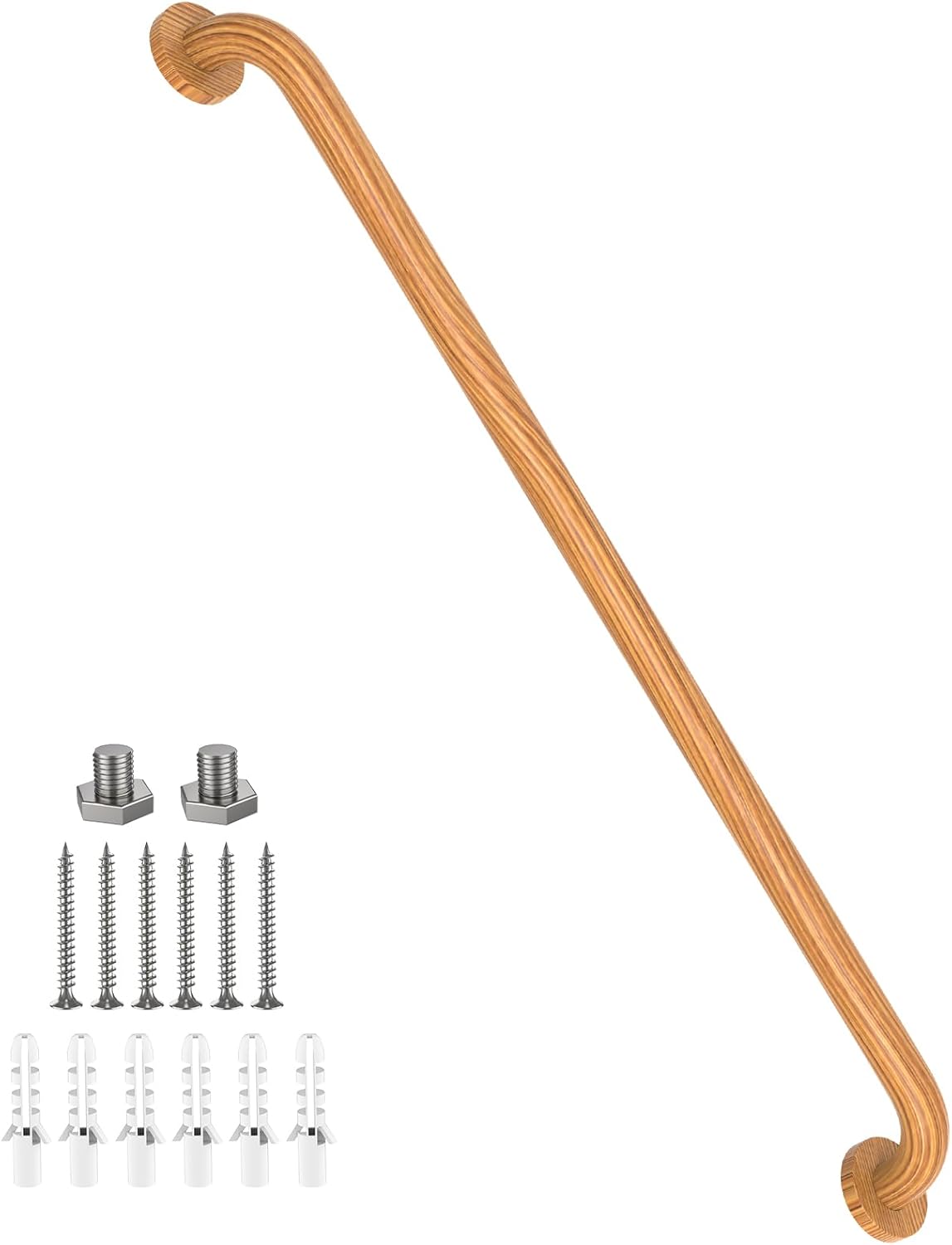 Amazon.com: Wood Grain Shower Grab Bar 36 Inch, Zepolu Stainless Steel ...