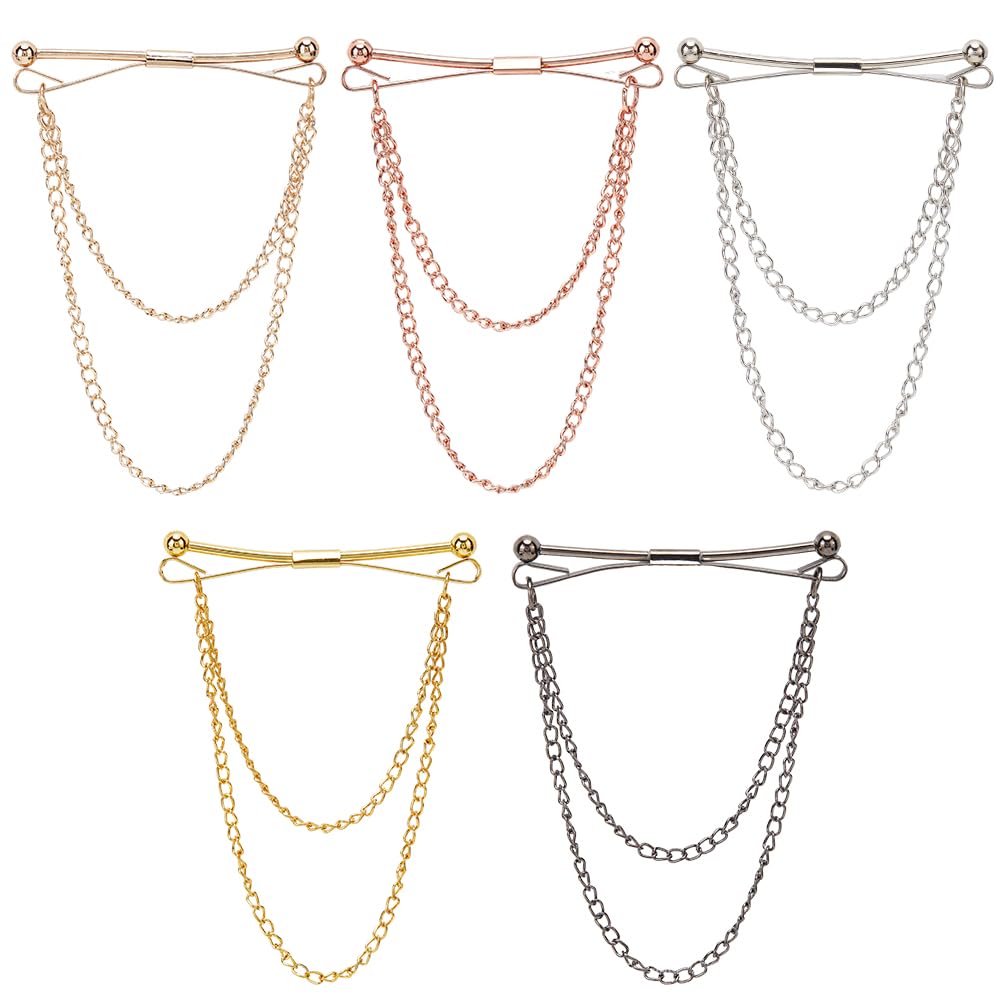 Business Formal Wear Chains GORGECRAFT 3-Piece Tie Chain Set - Gold ...