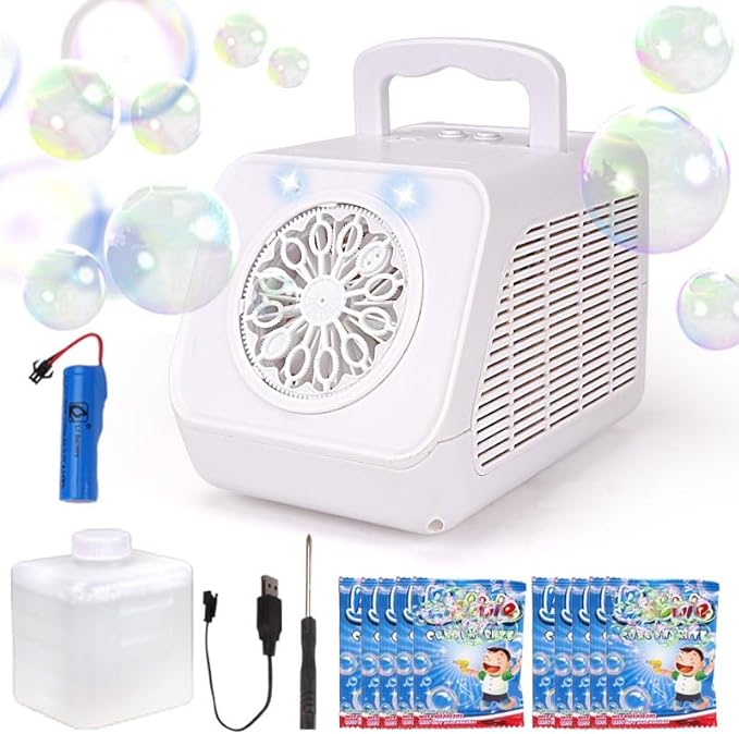 Amazon.com: Automatic Rotating Bubble Machine 12 Holes Bubble Blower ...