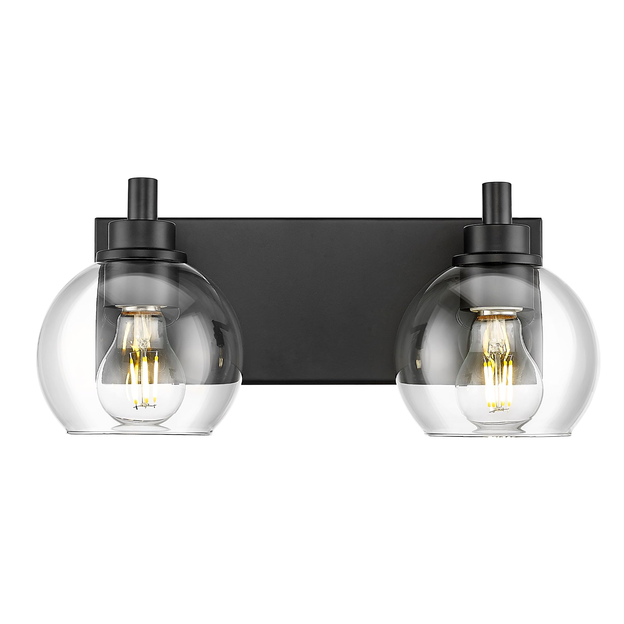 METWET Bathroom Light Fixtures, 2 Light Matte Black Vanity Light ...