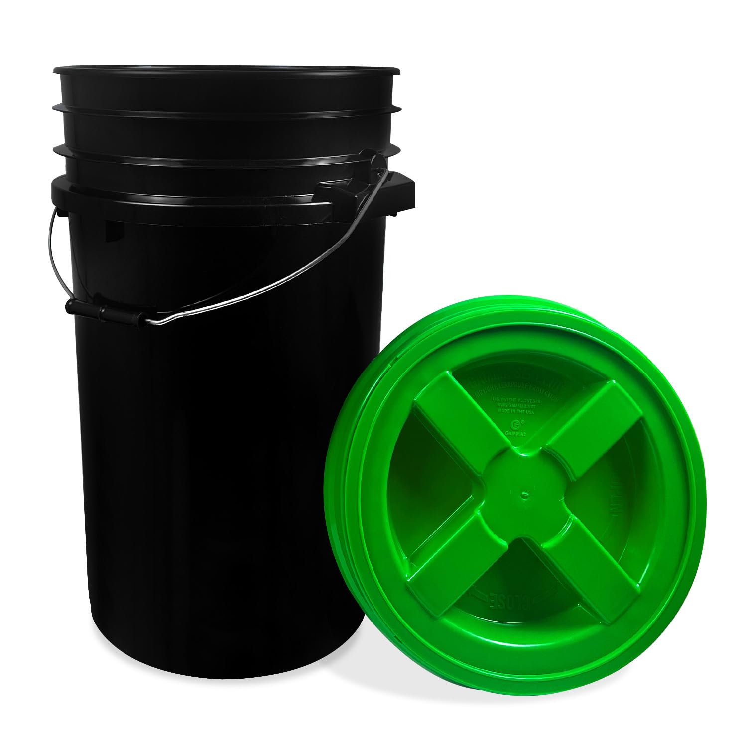 Amazon.com - ePackageSupply 7 Gallon Black Bucket with Green Gamma ...