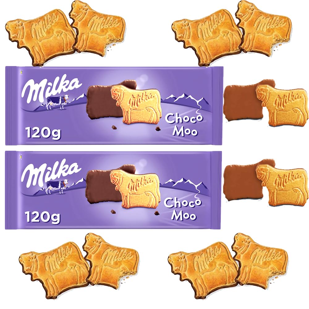 Milka Choco Moo Chocolate Covered Cookies Bar 120g - 2 Bars : Amazon.co ...