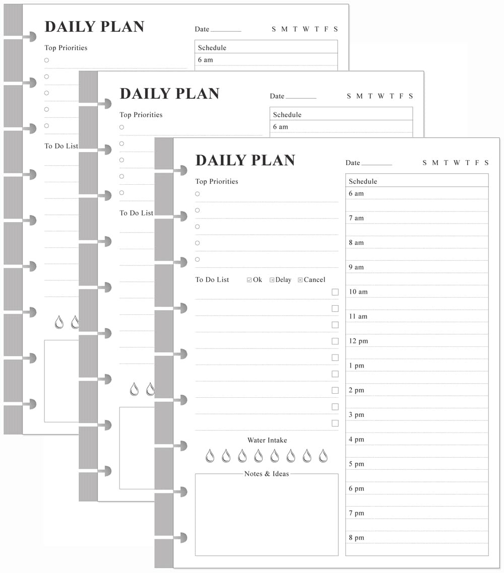 Daily Planner Sheets 3-Pack Classic Size Discbound Planner Refills ...