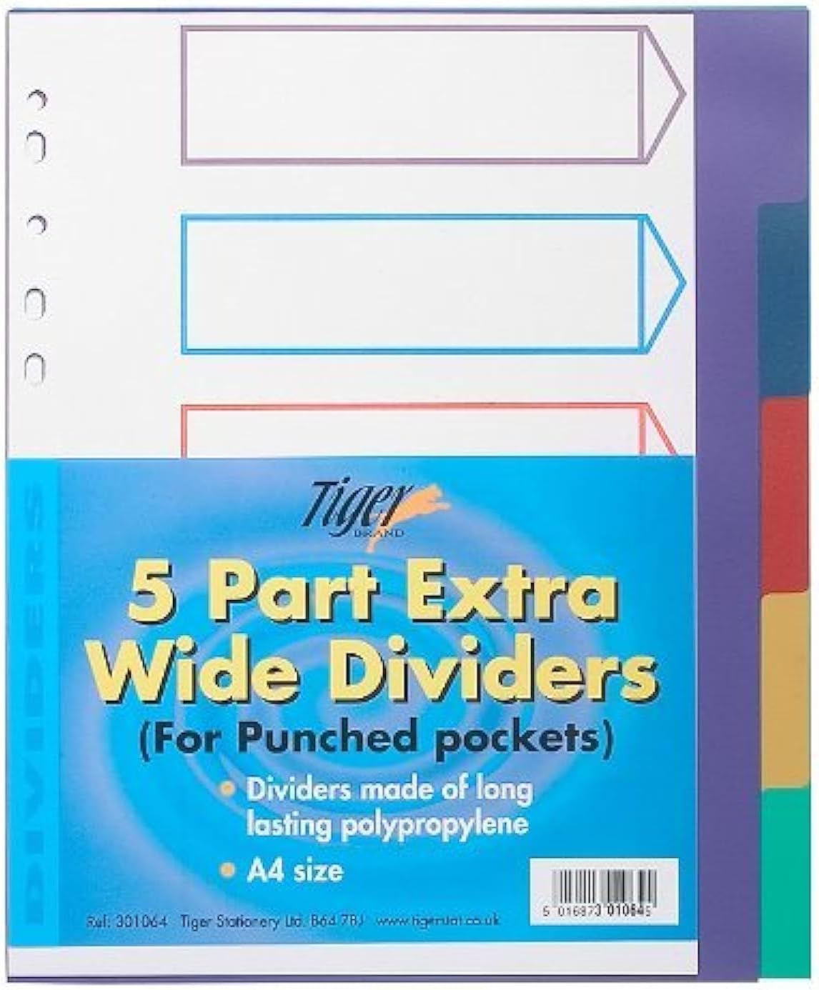 A4 EXTRA WIDE COLOUR CODED 5 PART STRONG FILING SUBJECT DIVIDERS Tabbed ...