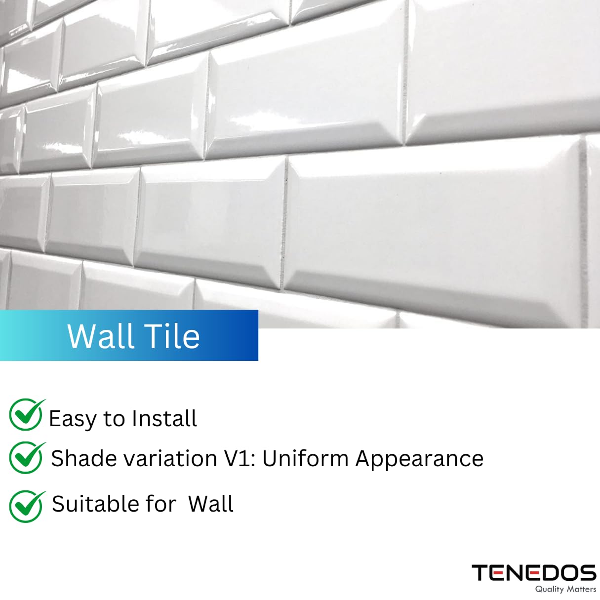 2x4 White Ceramic Subway Tile