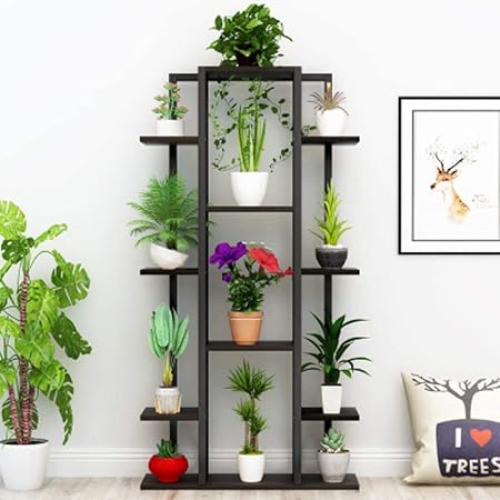 MetalTouch Multi-Tiered Metal Flower Pot Stand - Indoor 4 Layer Tier ...