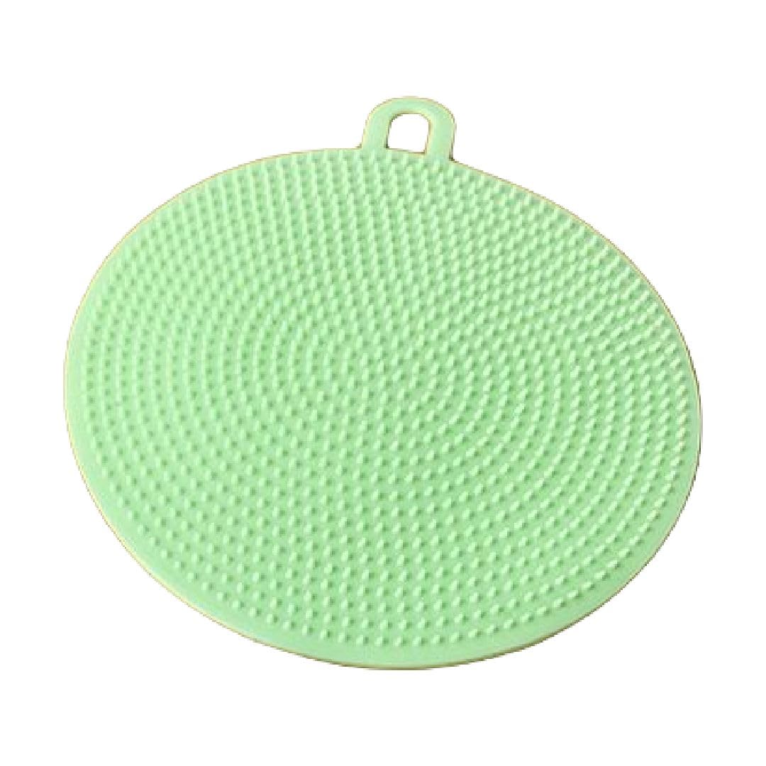 Amazon｜Plus Nao(プラスナオ) キッチンブラシ シリコンたわし 同色5枚セット スポンジ 両面 柔らかい 円形 壁掛け収納 食器洗い 皿洗い コースター 5枚セット グリーン ...