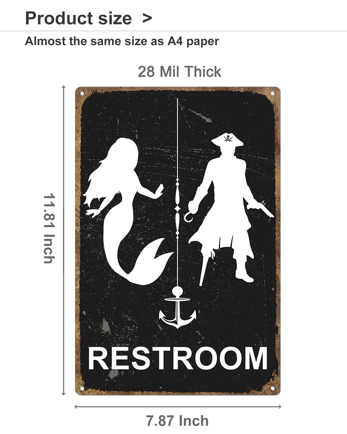 Snapklik.com : ALKB Nautical Themed Vintage Restroom Door Sign Fun ...
