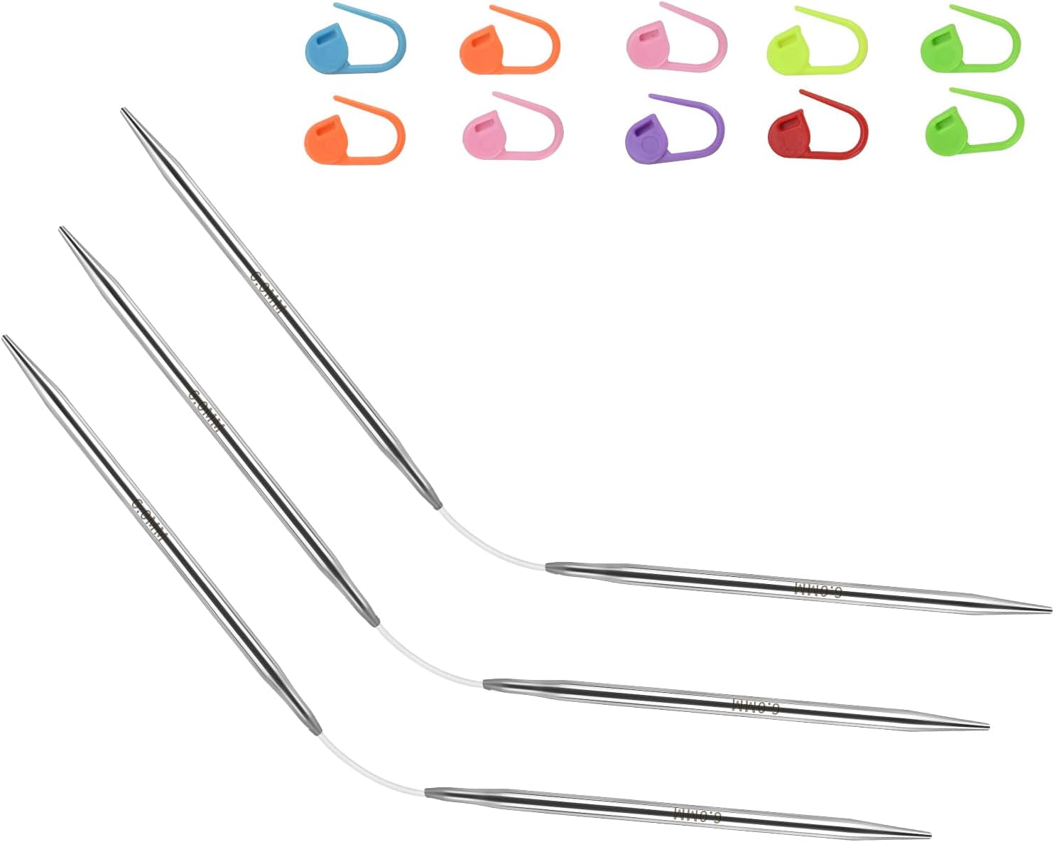 Amazon.com: 6.0MM 23cm/9in Flexible Knitting Needles 3-Piece Set ...