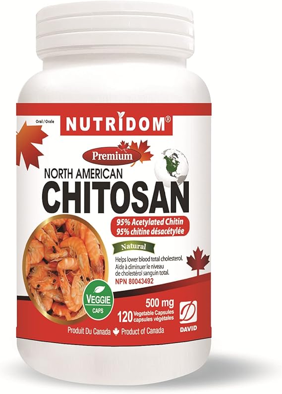 Nutridom Chitosan 500 mg, 95% Acetylated Chitin, North-American Source ...