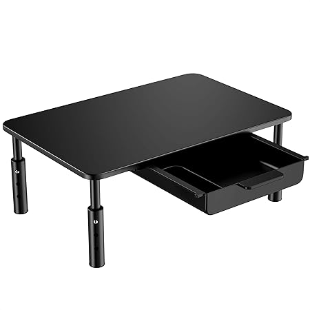 ELV Direct Monitor Stand for Desk with Drawer, Monitor Stand Riser ...
