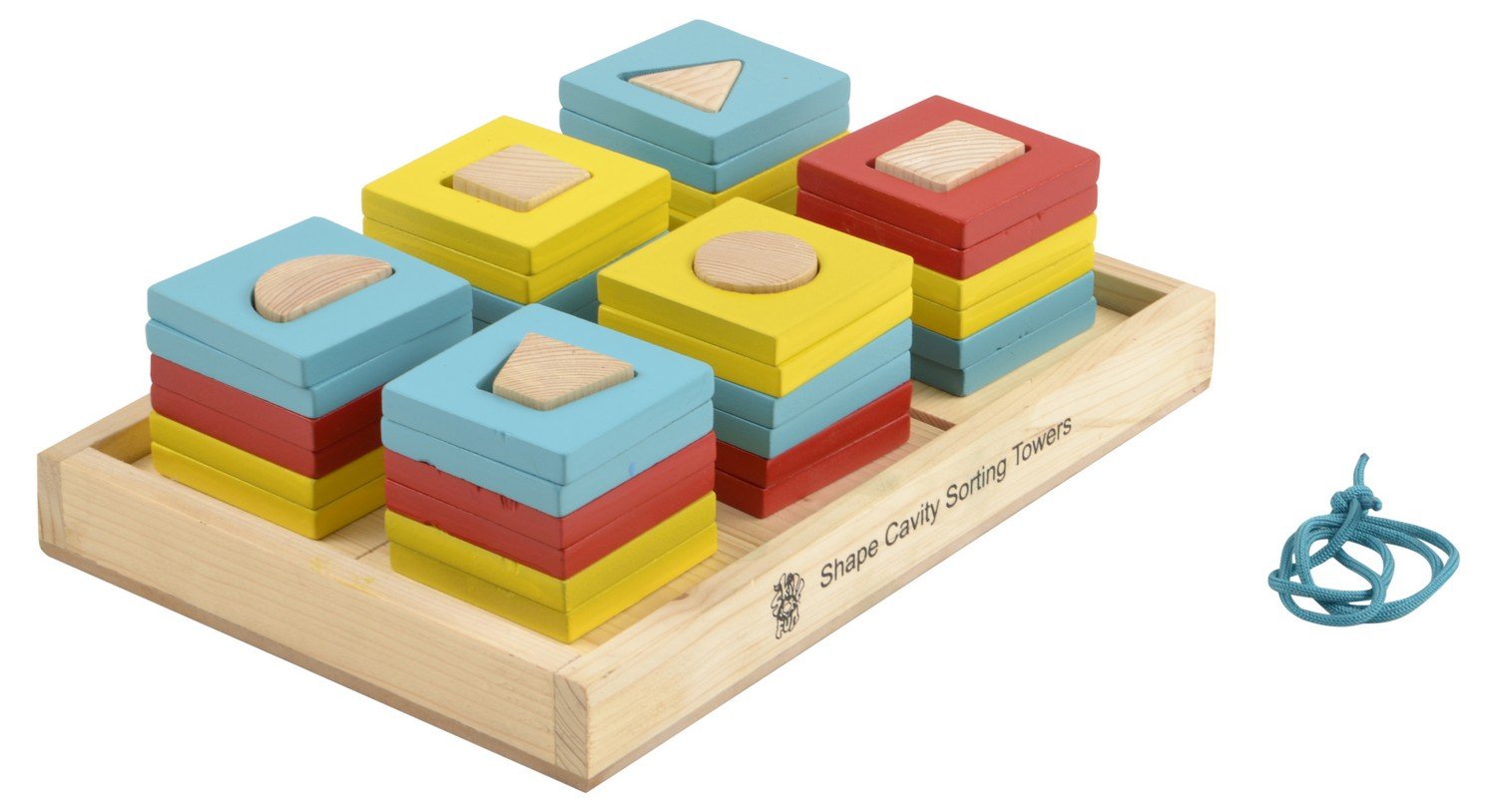 Buy Skillofun Wooden Shape Cavity Sorting Towers (6 Tower), Multi Color ...