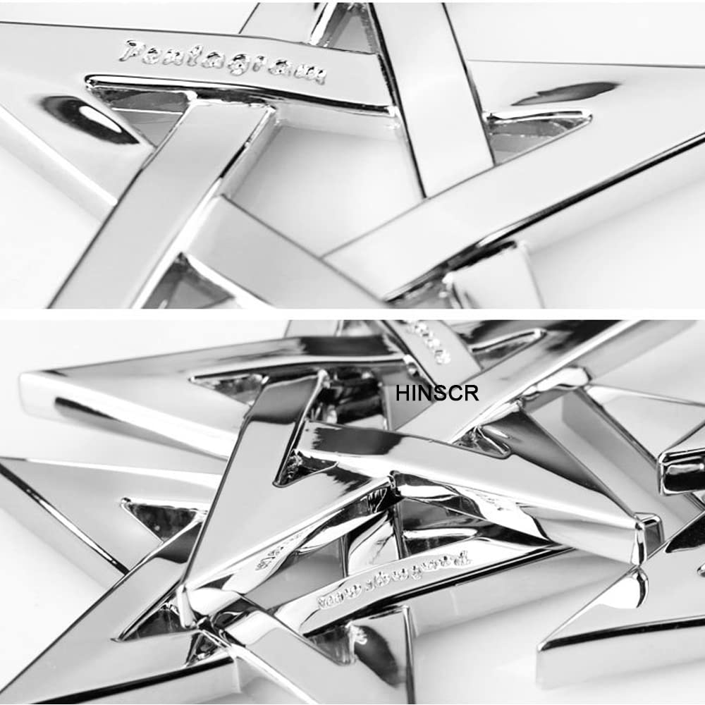 Snapklik.com : HINSCR Pentacle Car Emblem Decals Pentagram Metal Silver ...