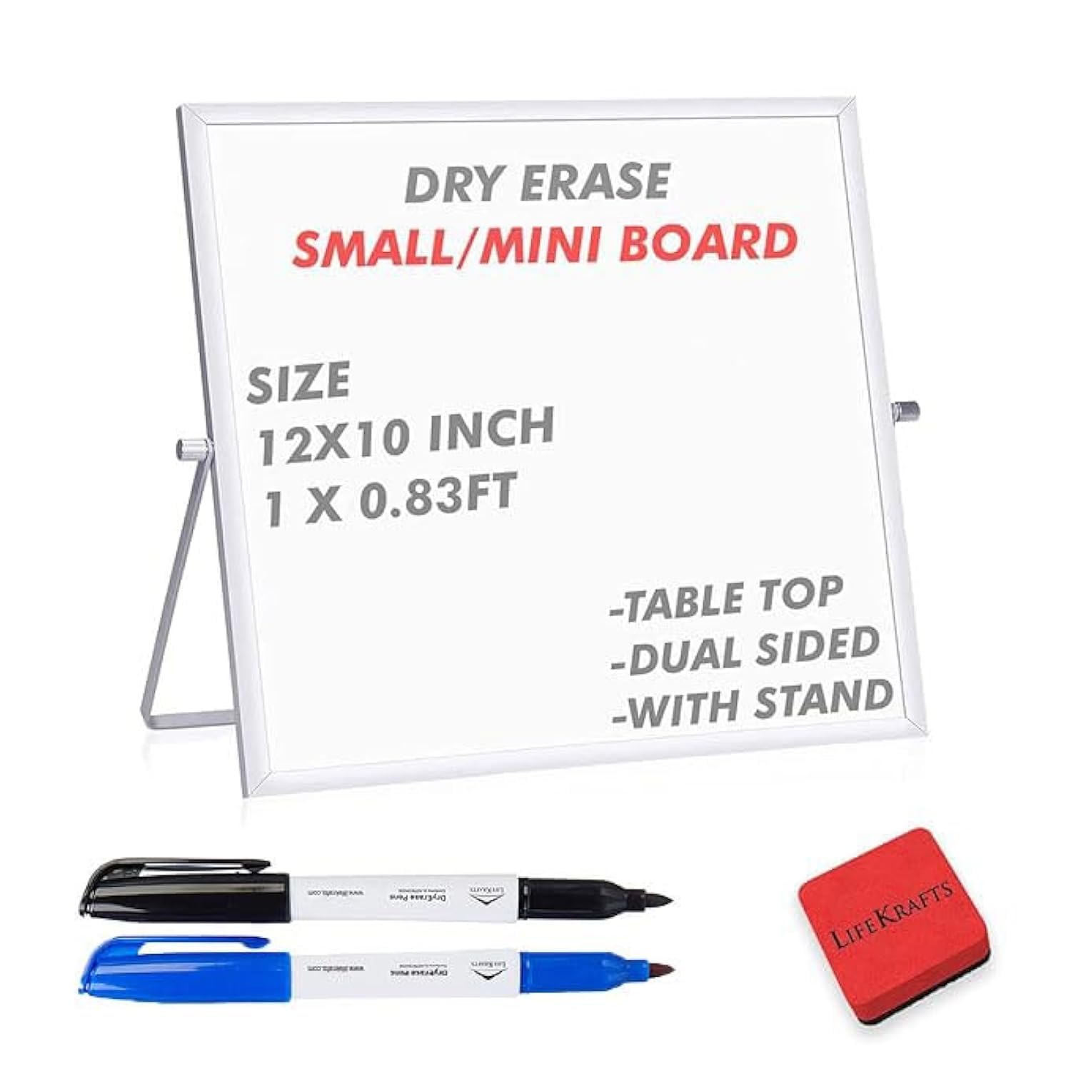 Lifekrafts Aluminum Small/Mini Double-Sided Whiteboard With Stand ...