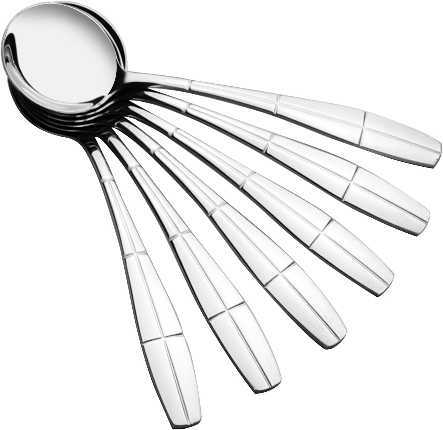 Amazon.com: HOMMP 16-Piece Soup Spoons, Round Stainless Steel Bouillon ...