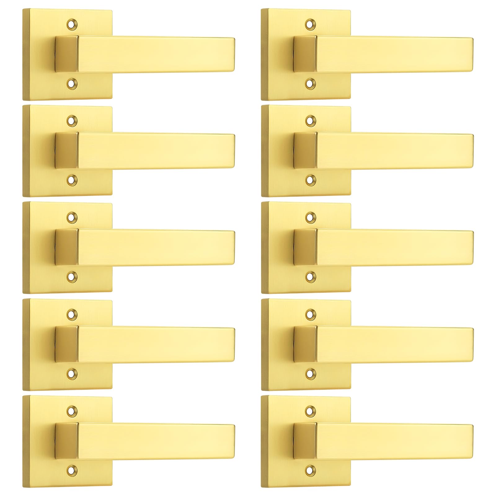 Snapklik.com : 10 Packs Gold Dummy Door Levers Heavy Duty Door Handles ...