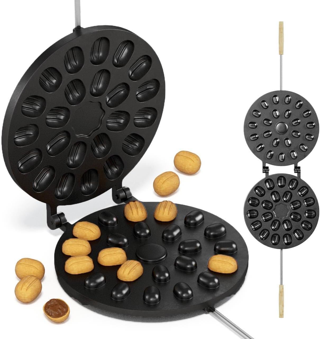 Amazon.com: Walnut Cookie Maker, 12Pcs Non Stick Electric Oreshki ...