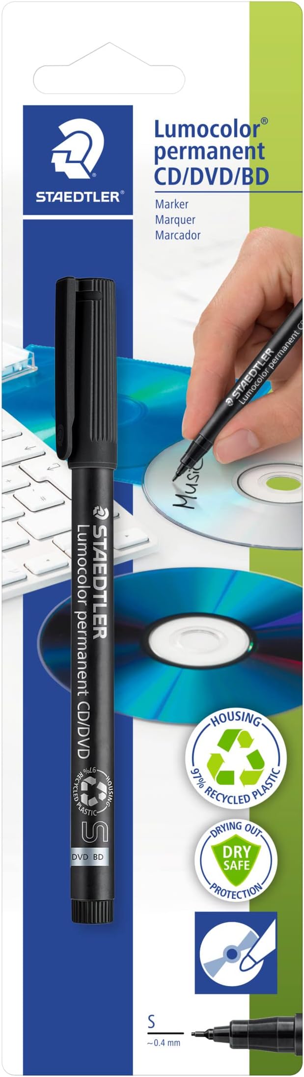 STAEDTLER CD/ DVD Marker Lumocolor permanent, weiche Spitze für ...