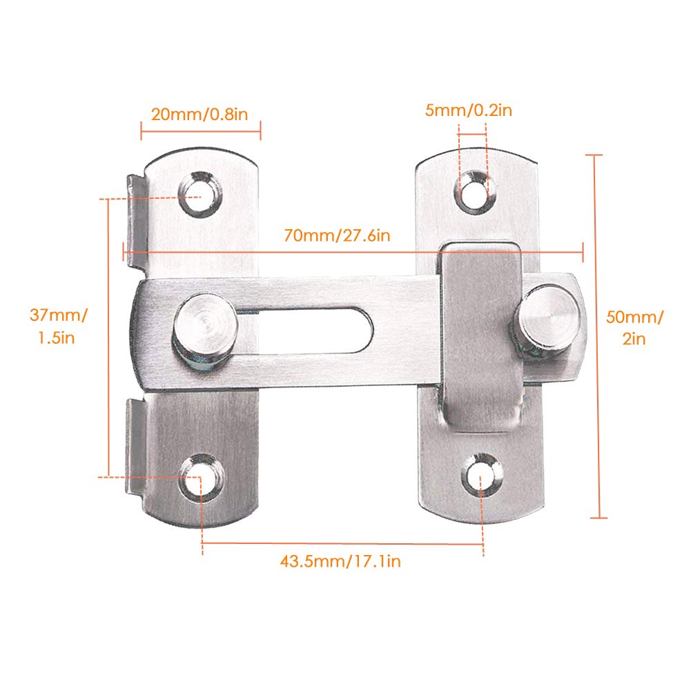Stainless Steel Flip Latch, Tiberham Heavy Duty Hasp Latch Sliding Door ...