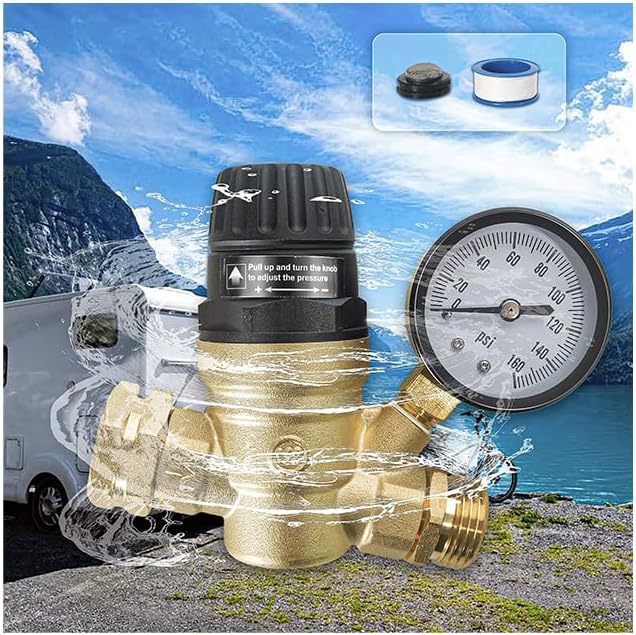 Amazon.com: RV Water Pressure Regulator with Adjustable Handle,Brass ...
