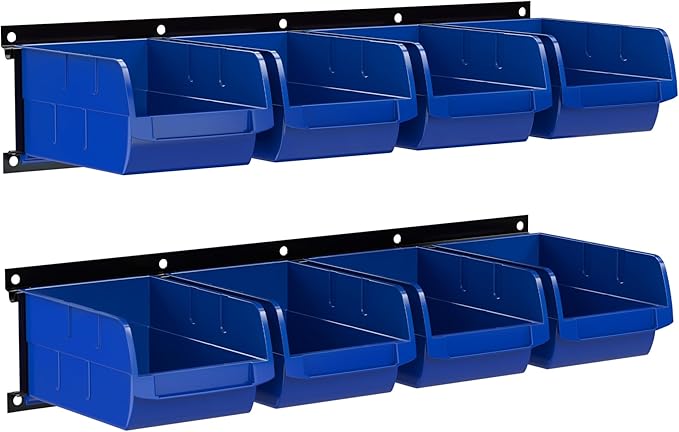 UNITEDPOWER wall mounted garage storage bin, Parts Rack, Plastic ...