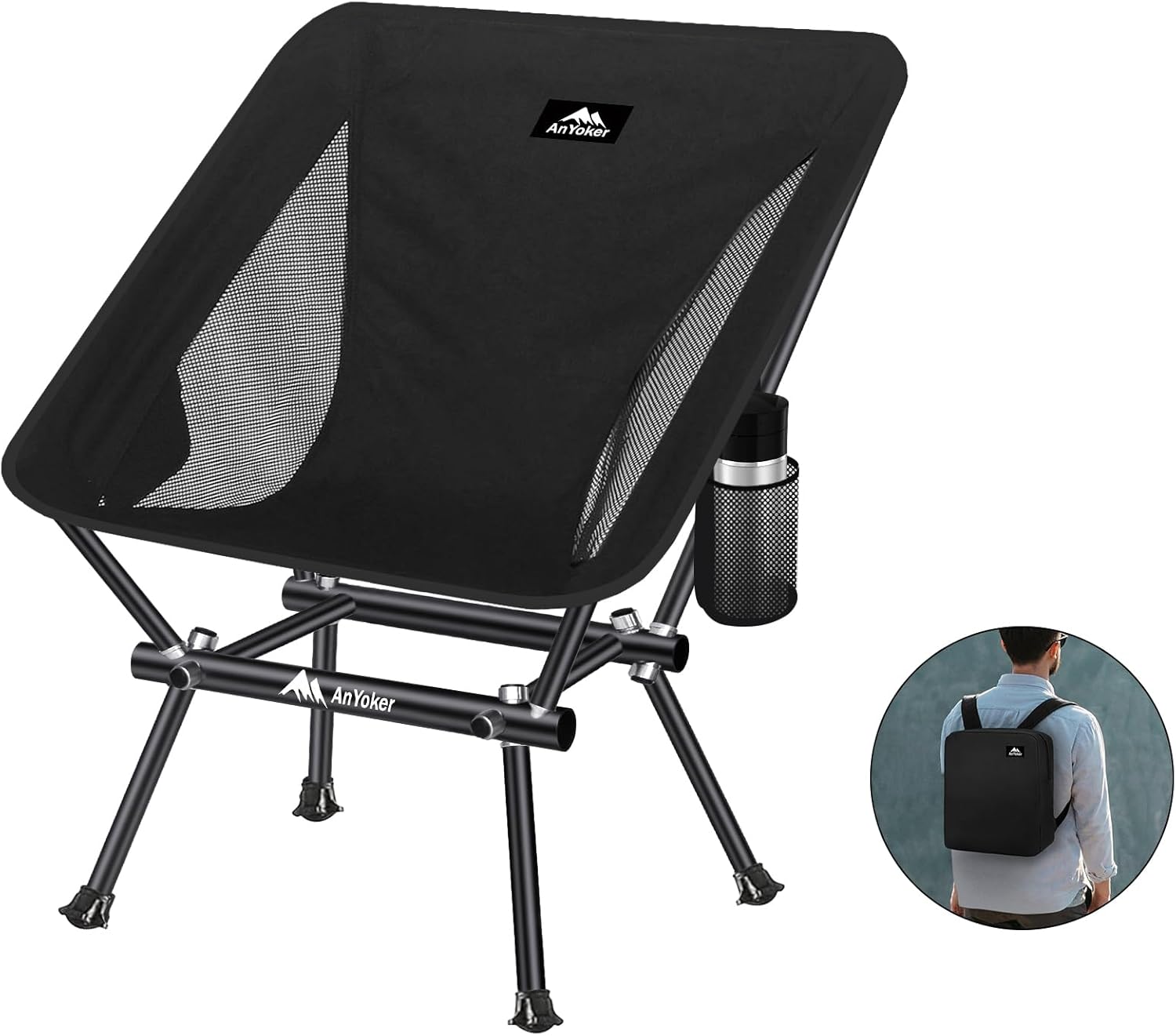 Amazon.com: AnYoker Camping Chair Portable Beach Chair with Backpack ...