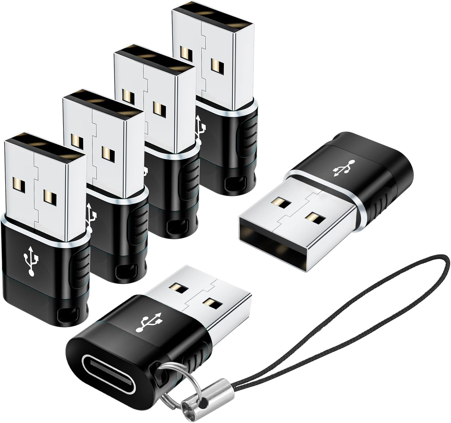 Amazon.com: BaseNew USB to USB C Adapter 6 Pack,USB to Type C Adapter ...