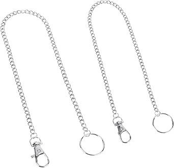 Hariendny 2PCS Chain Belt Set, 16” & 20” Silver Wallet Chain with ...