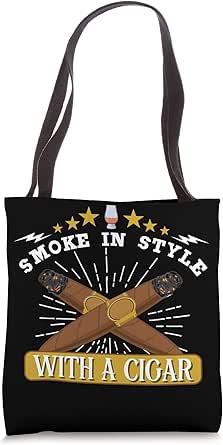 Amazon.com: Cigar Cigars Smoke Smoking Bourbon Whiskey Tote Bag ...