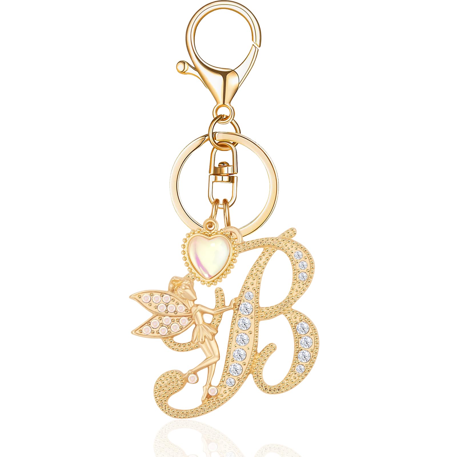 Amazon.com: OKAICEN Alphabet Initial Gold Letter Keychain Angle Girls ...