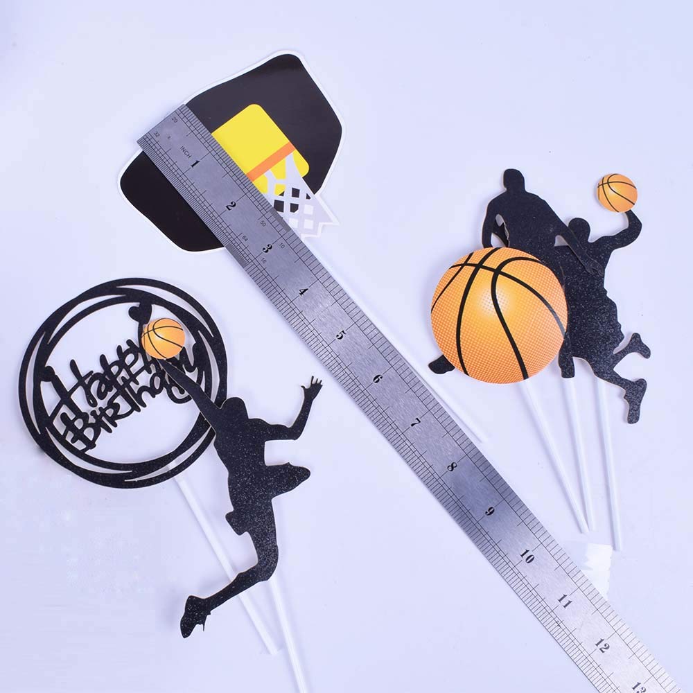 Buy SHAMI Basketball theme cake topper for Boy birthday CupCake Topper ...