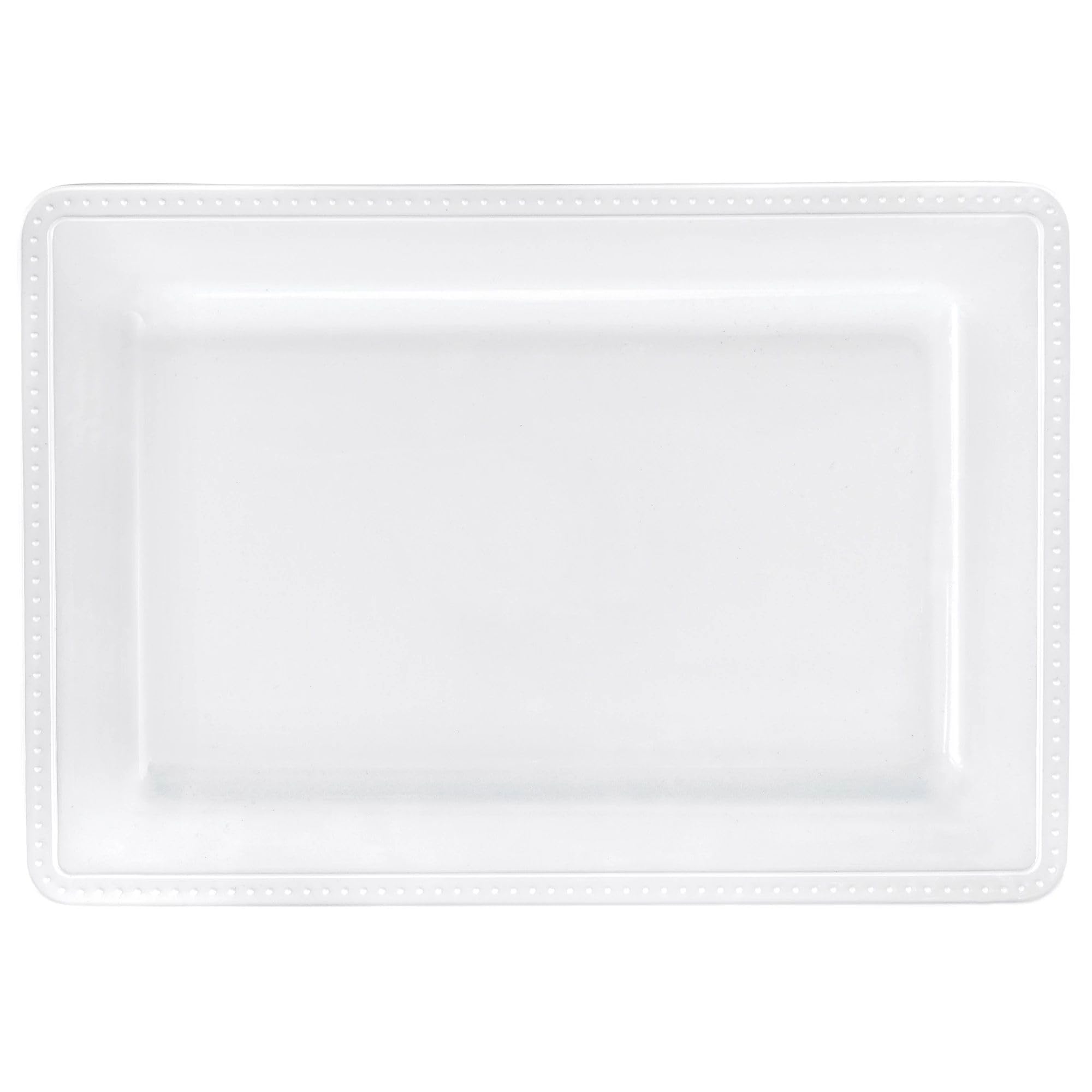 Amazon.com | Amscan Large Beaded White Melamine Rectangular Platter-11 ...