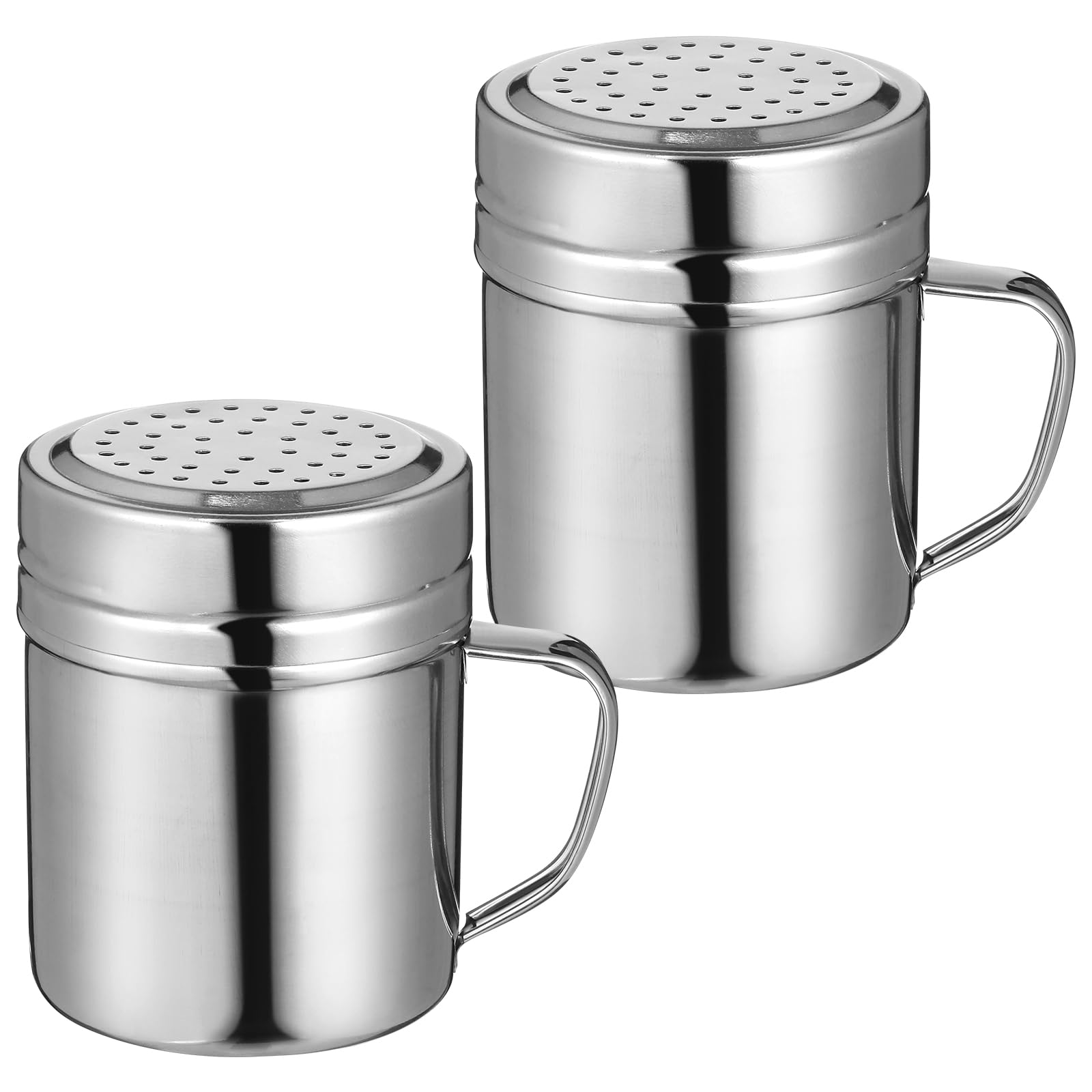 Salt Pepper Shaker Metal Handles 2 Pack 10oz Metal Salt Pepper Dredge