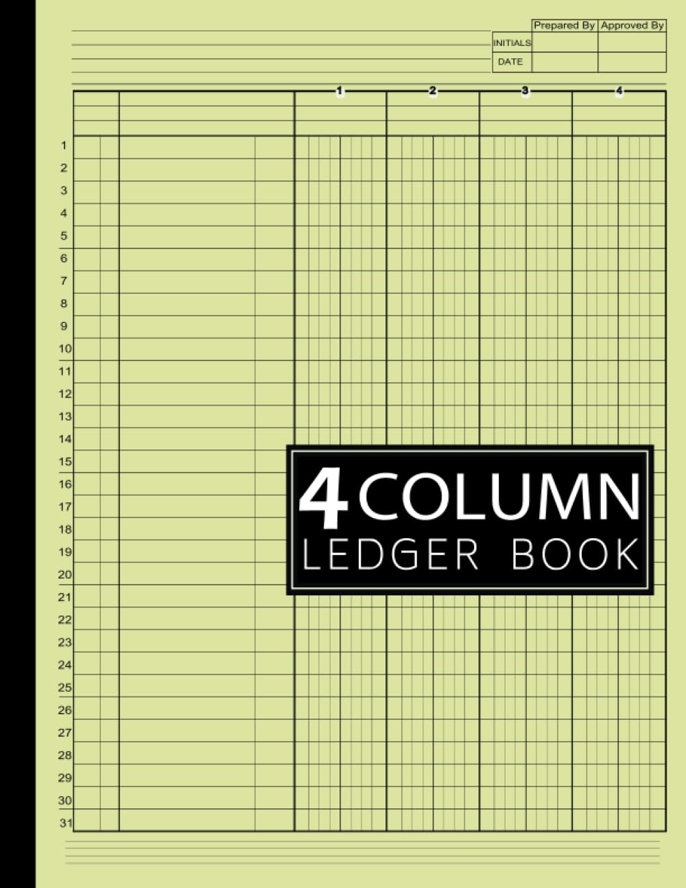 Amazon.com: 4 Column Ledger Book: Large Simple Four Column for ...