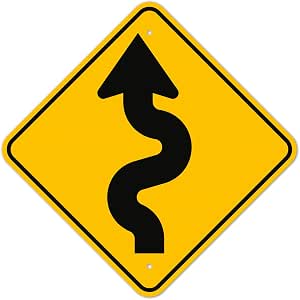 Amazon.com: Sigo Signs, MUTCD Left Winding Road W1-5L Sign, 18x18 ...