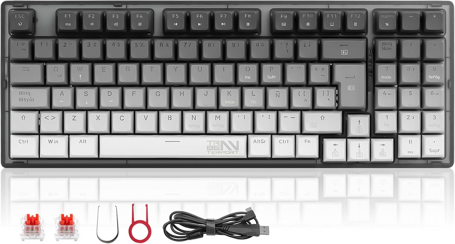 TERPORT TR95 Teclado Mecánico Español de 95 Teclas, Teclado Gaming ...