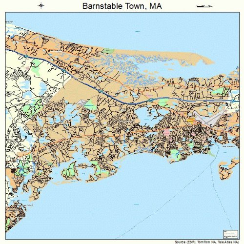 Amazon.com: Large Street & Road Map of Barnstable Town, Massachusetts ...