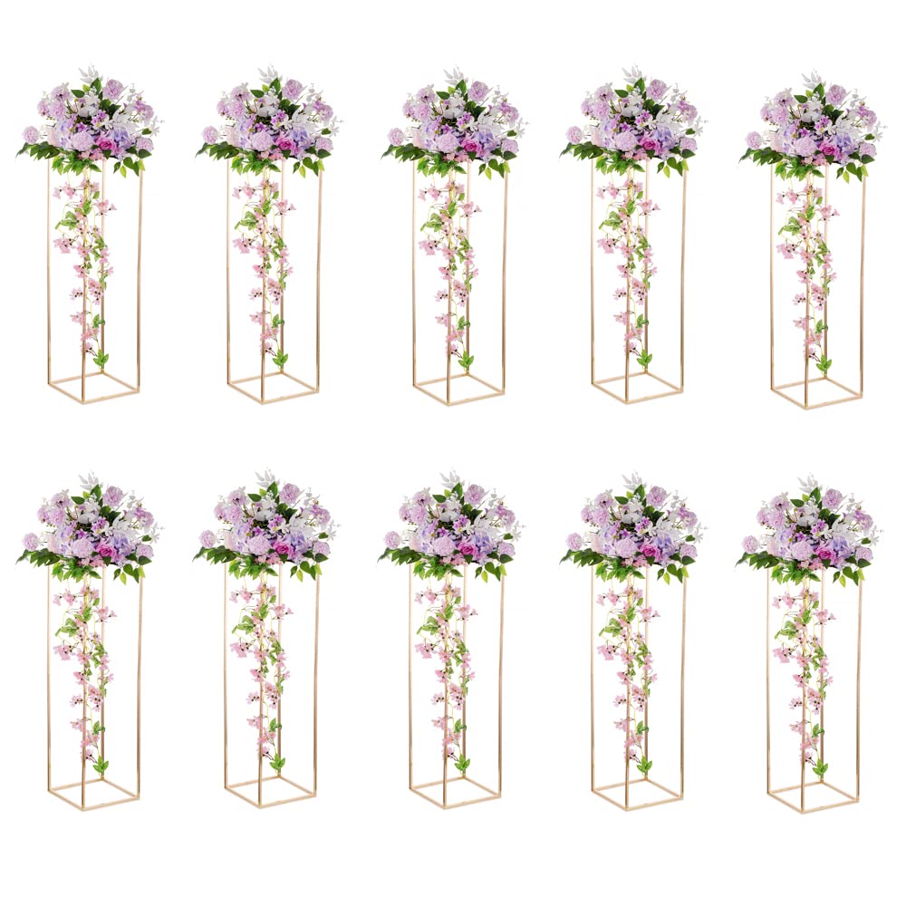 Gold Stand Wedding Centerpieces for Tables - 39.4in Tall Vases for ...